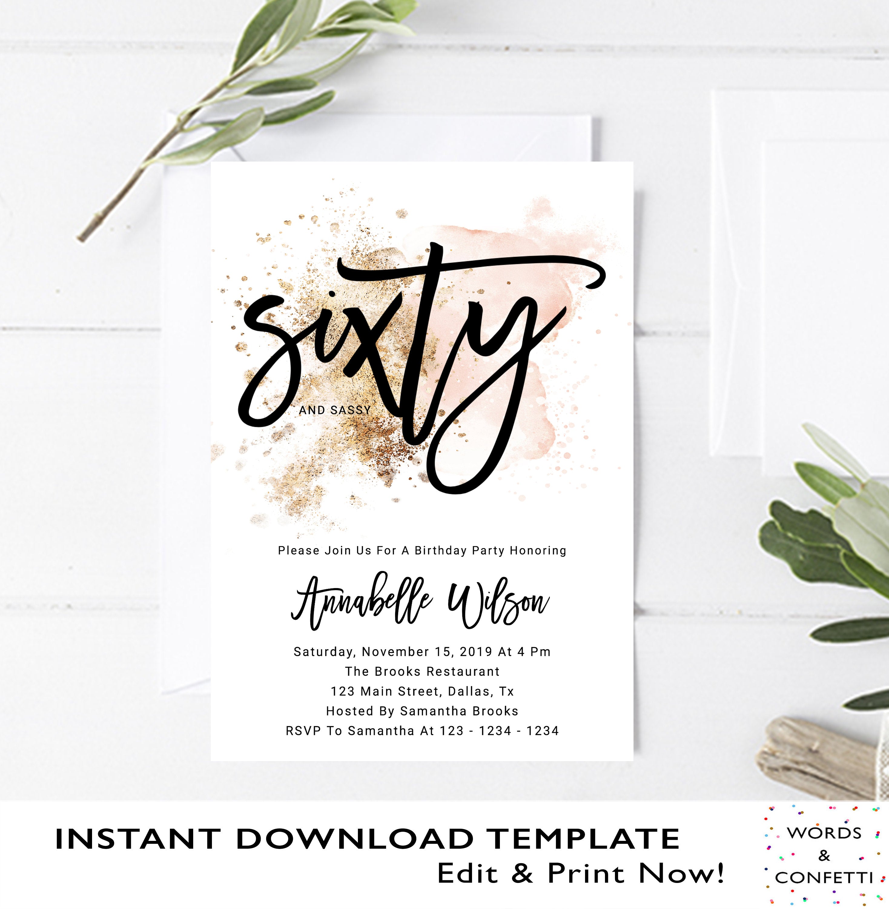 printable 60th birthday