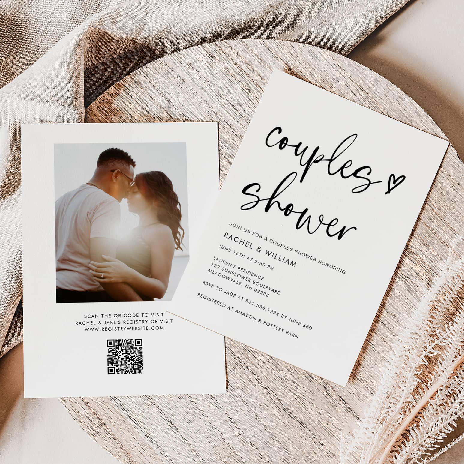 Boho Heart Couples Shower Invitation – MILKY PAPERIE