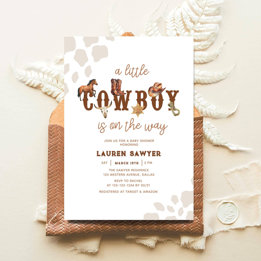 Cowboy Couple Shower Invitations Cowboy Baby Shower Invitation Canva