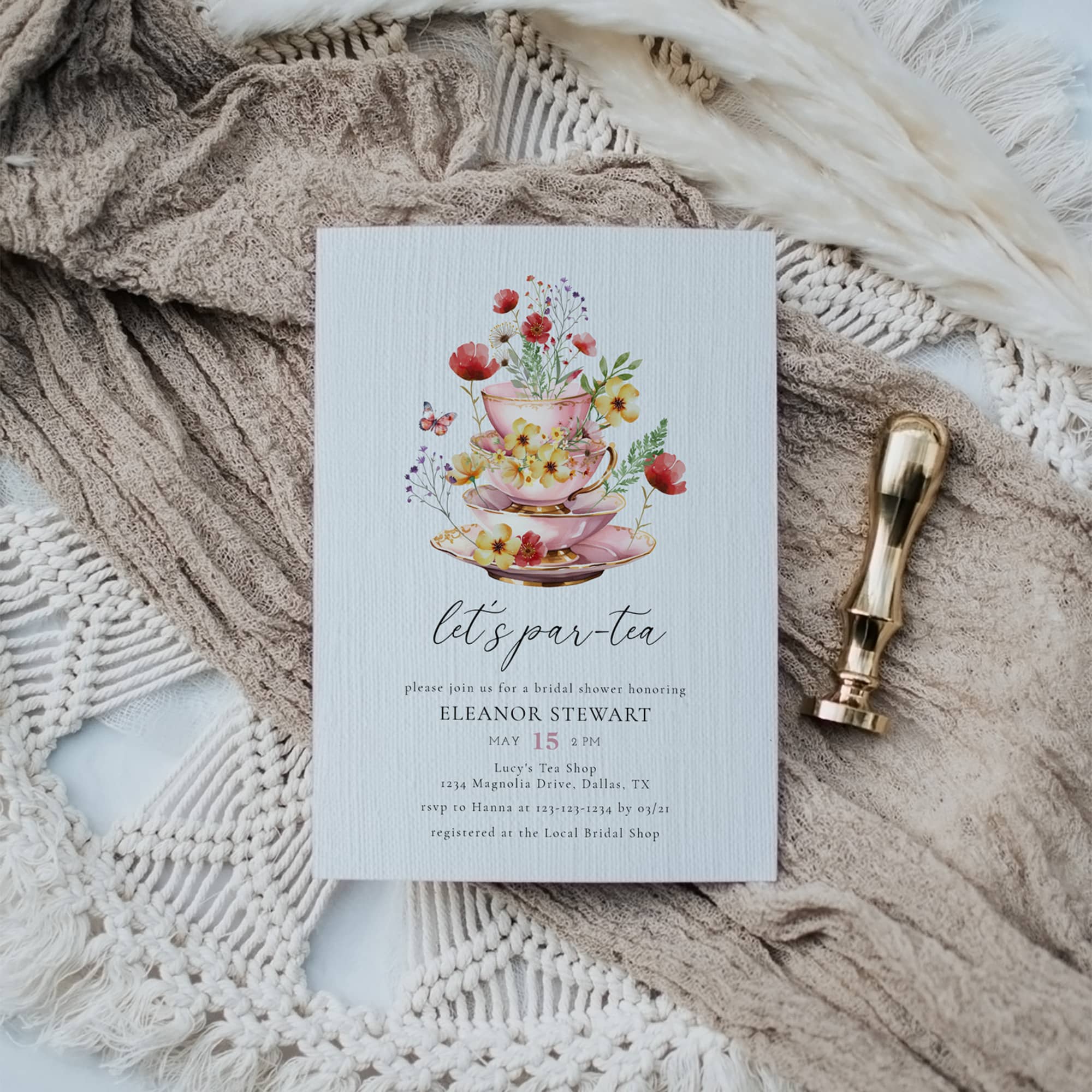 TIME FOR TEA Bridal Shower Invitation – MILKY PAPERIE